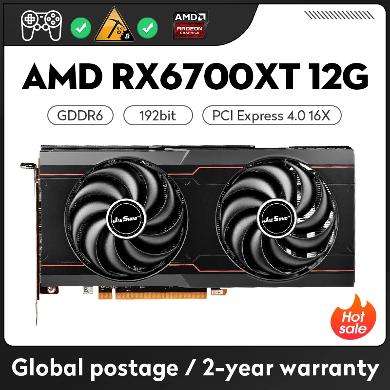 JIESHUO-AMD-RX-6700XT-12GB-video-graphics-card-GDDR6-192BIT-GPU-rx6700 ...