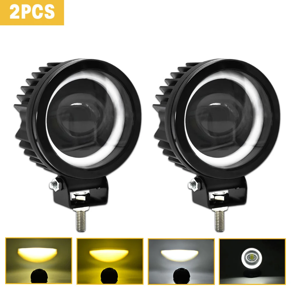 2pcs-1set-IP67-Waterproof-Round-Square-Angel-Eyes-LED-Light-Motorcycle ...