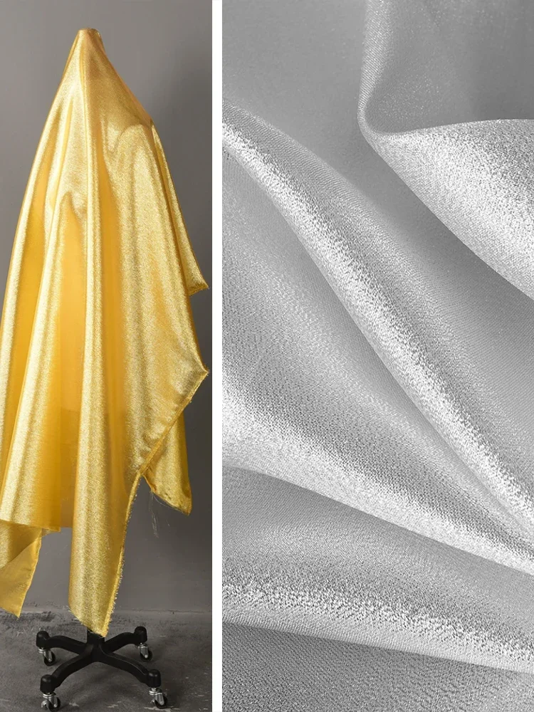 Bright-Silk-Fabric-Gold-Silver-Light-Thin-Reflective-Wear-resistant ...