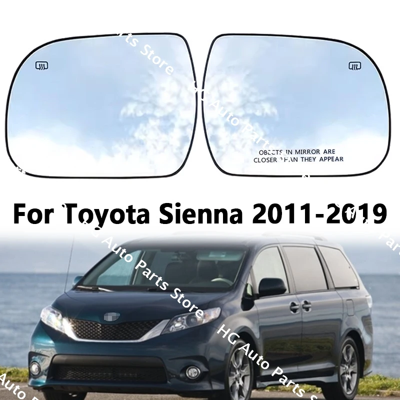 For-Toyota-Sienna-2011-2019-Blind-Spot-Warning-Rearview-Mirror-Lens ...