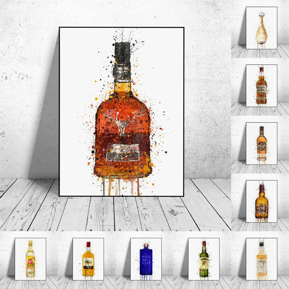 Wall Hangings Rum Bottle Wall Art Print Picture Alcohol Poster Home ...