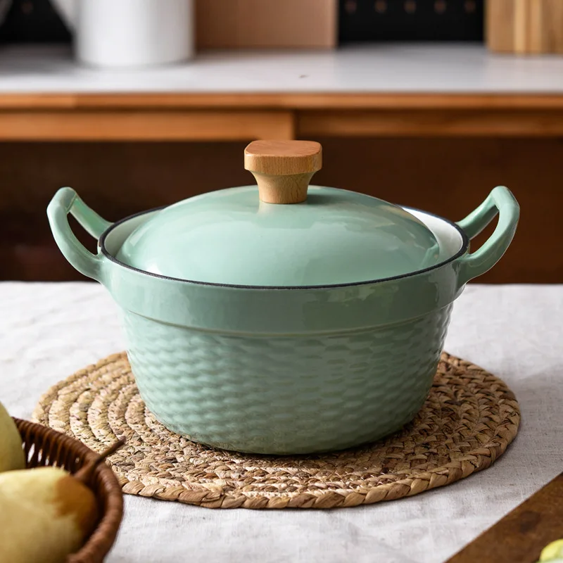 22cm-Yellow-Enamel-Dutch-Oven-Enameled-Cast-Iron-Soup-Pot-With-Lid ...