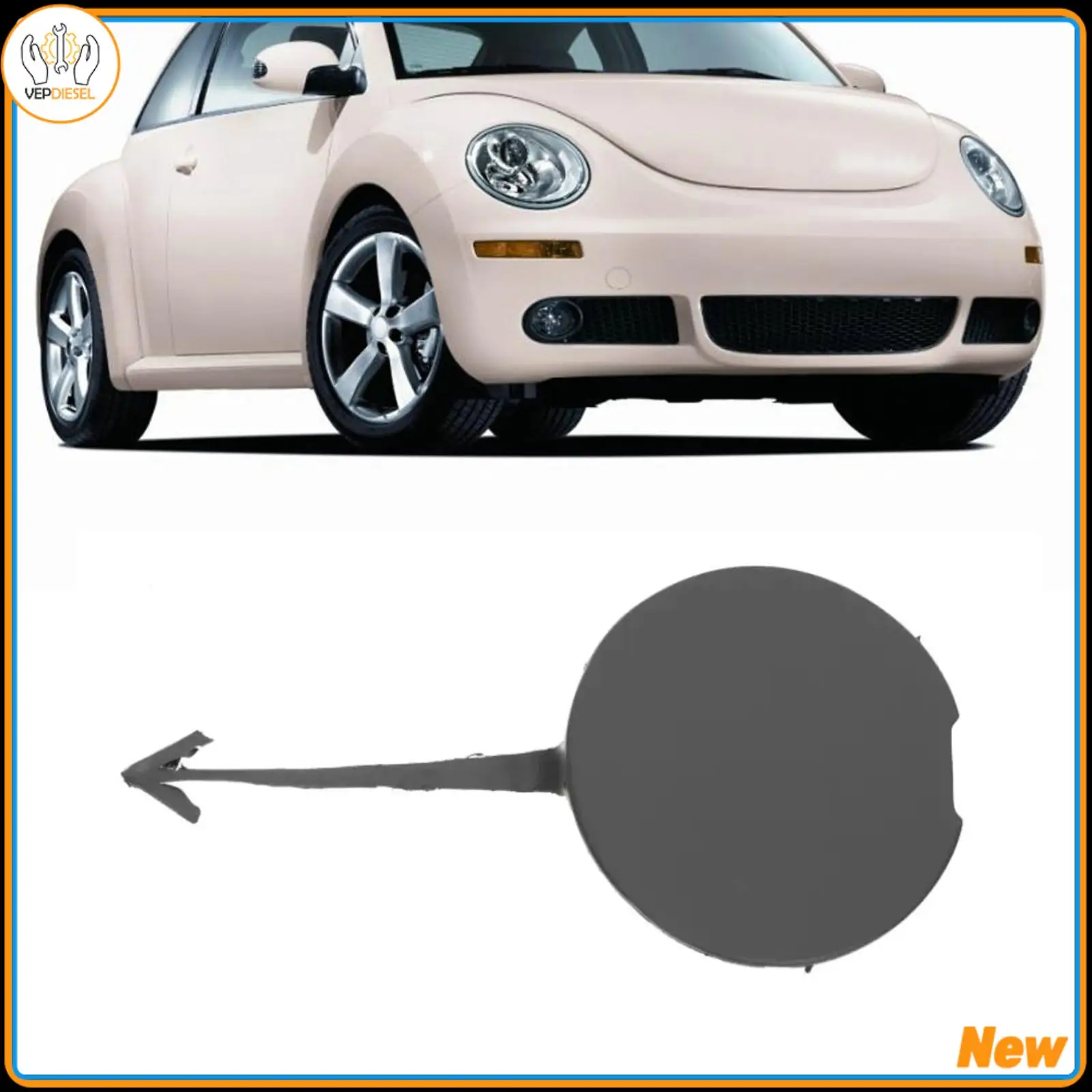 1pc Front Bumper Tow Hook Cover Cap For Volkswagen Beetle 2006-2010 ...