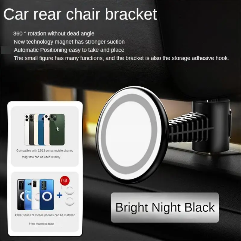 1pc Car Back Seat Phone Bracket Magnetic Zinc Alloy Rear Seat Headrest ...