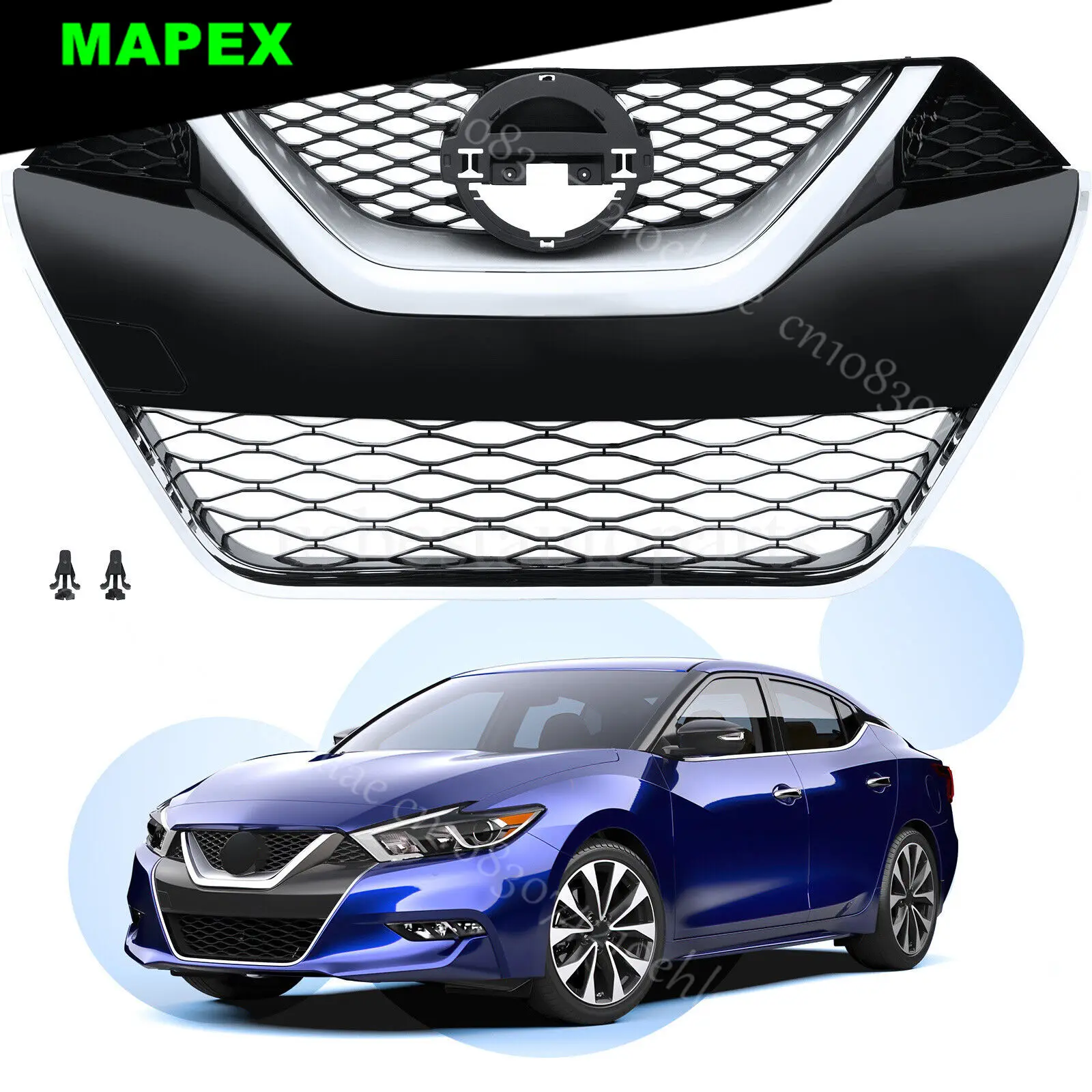 Front-Bumper-Grille-Grill-For-2016-2017-2018-Nissan-Maxima-Black-Chrome ...