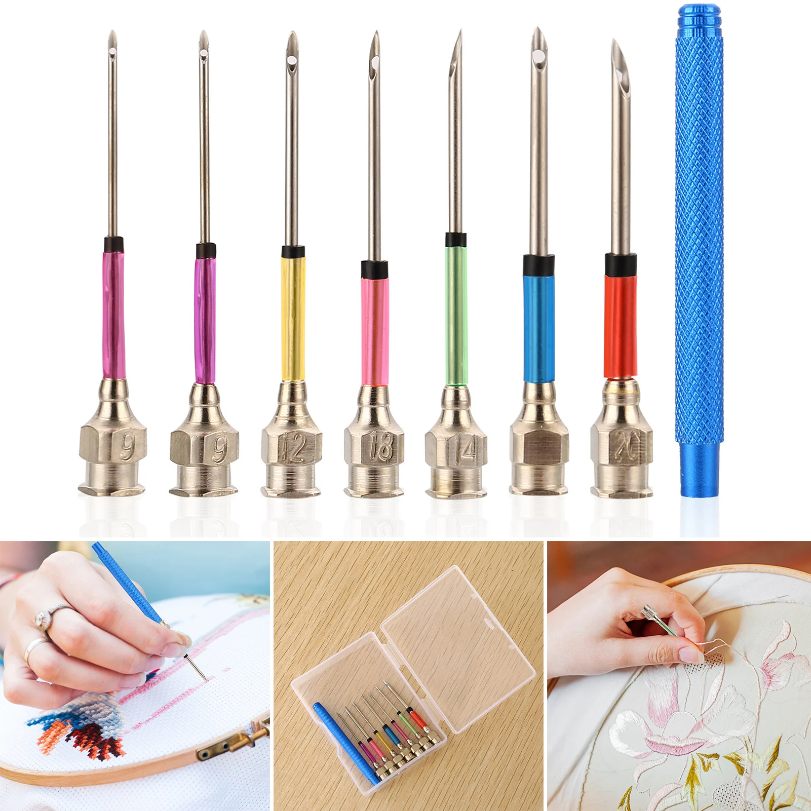 Hand-Sewing-Needles-Tool-Set-Handle-Punch-Needle-Metal-Tube-Ergonomic ...