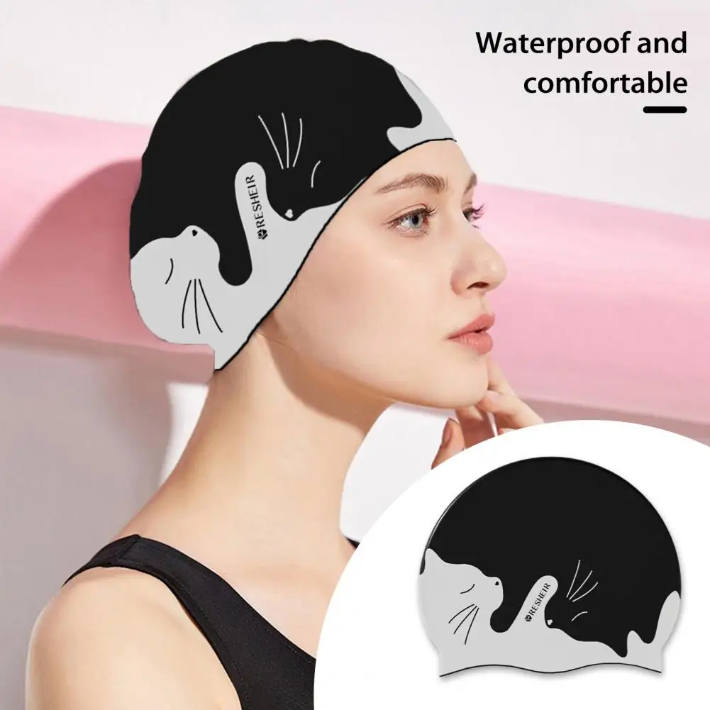 Swimming-Caps-Waterproof-Silicone-Swimming-Hat-Cartoon-Pattern-Dry-Hair ...