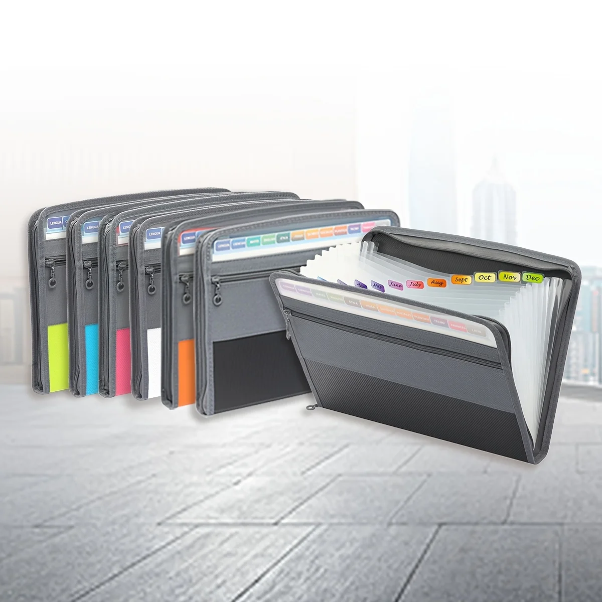 Expansão File Organizer, 13 Bolso Acordeão File Folder Organizador De ...