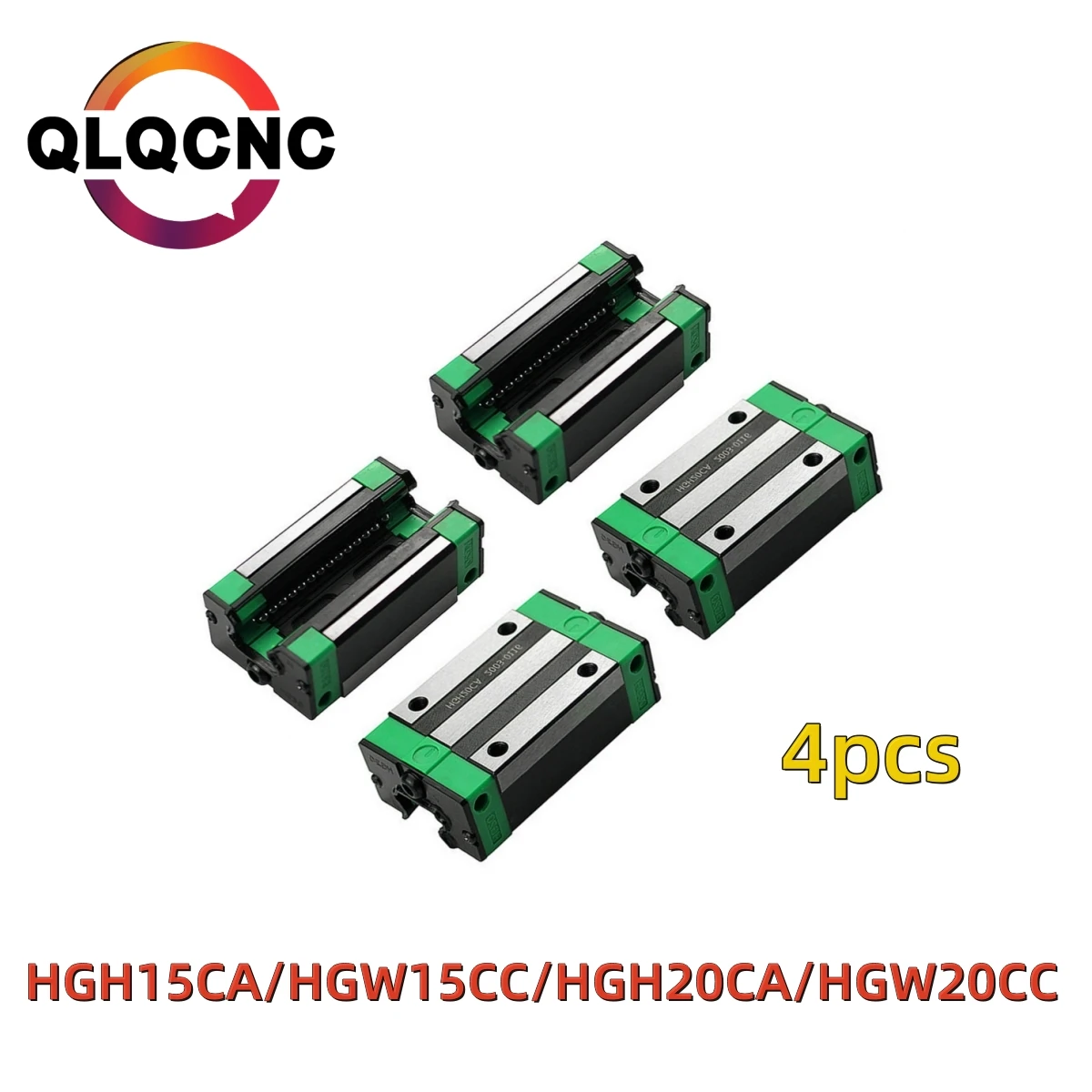 4pcs HGH15CA HGW15CC HGH20CA HGW20CC Linear Guide Rail Block Match For ...