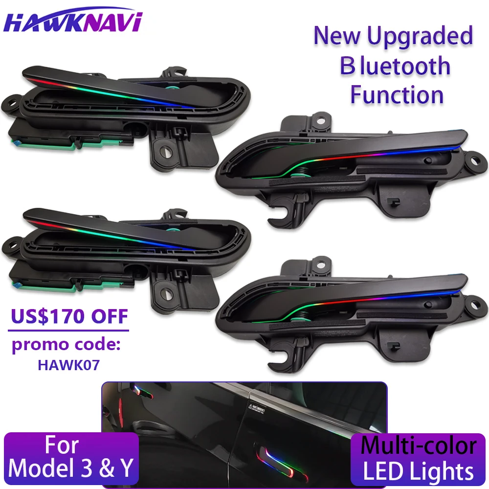 Upgraded Smart Integrated Electric Door Handles with Colorful LED ...