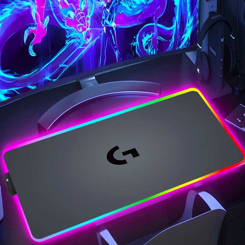 Rgb backlight mousepad logitech g anime mouse pad acessórios gamer ...