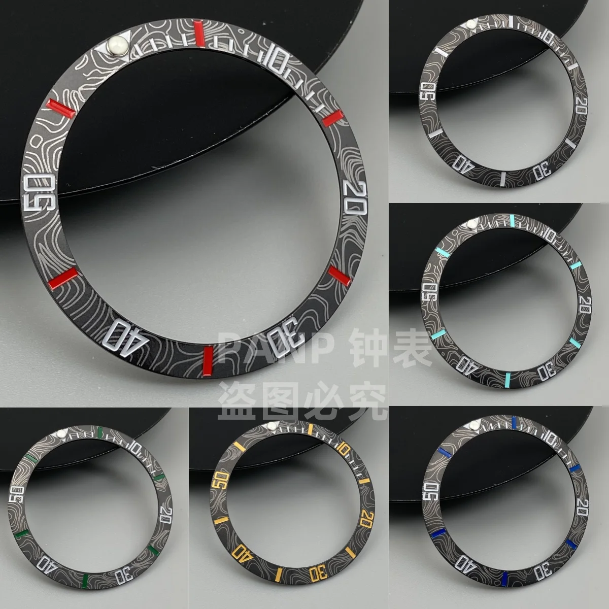 38mm Carbon Fiber Curved Ceramics Bezel Insert Fits GMT SKX007 SRPD SUB ...