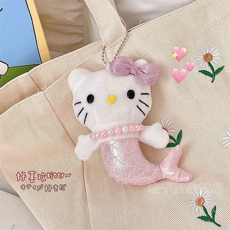 Kawaii-Sanrio-Hello-Kitty-Mermaid-Plush-Keychain-Cartoon-Creative ...