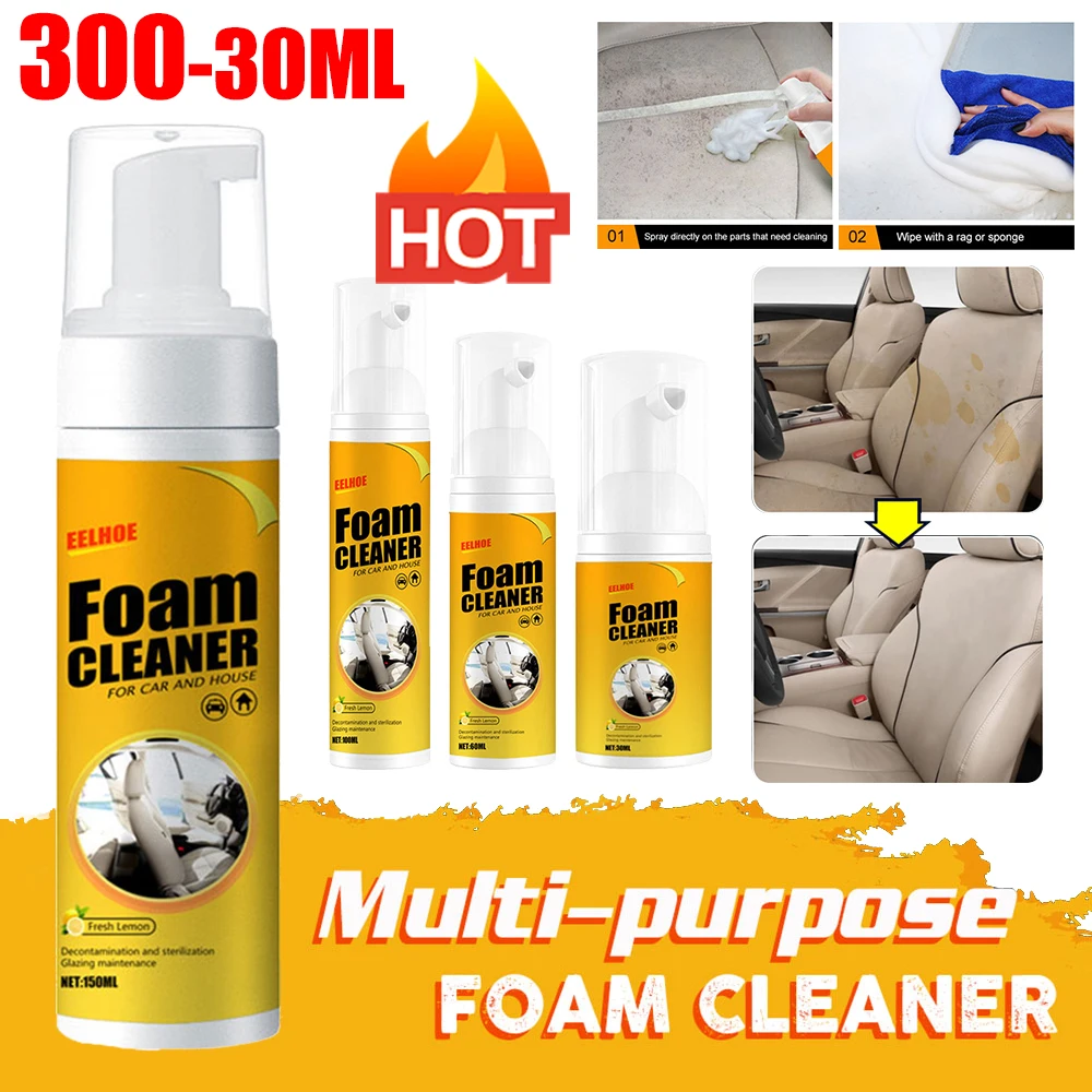 300-30ml Multi-Purpose Foam Cleaner Car Interior Leather Fabric Seat ...