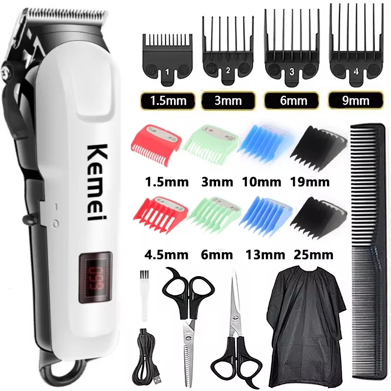 Electric-Hair-Clipper-Hair-Cut-Maching-Wireless-Trimmer-men ...