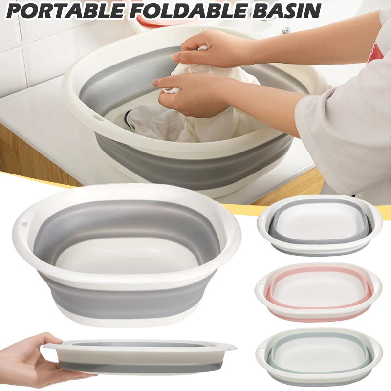 Plastic-Folding-Basins-Bathroom-Portable-Washtub-Travel-Camping-Washing ...