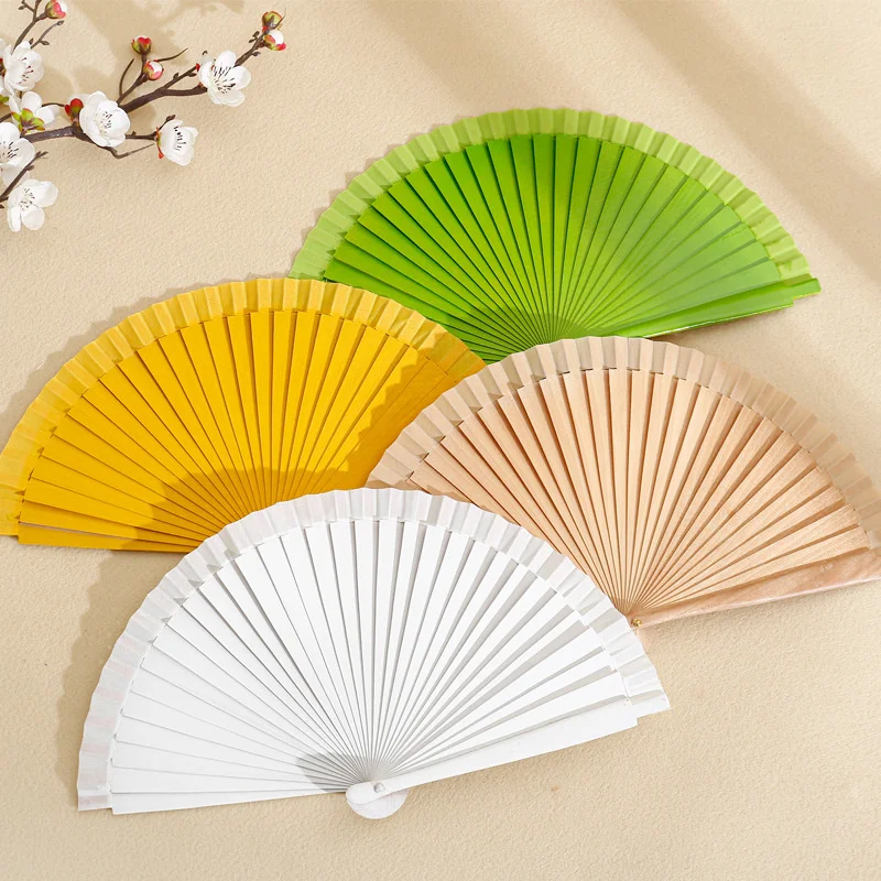 Spanish-Plain-Classical-Folding-Bamboo-Hand-Fabric-Fan-Modern ...