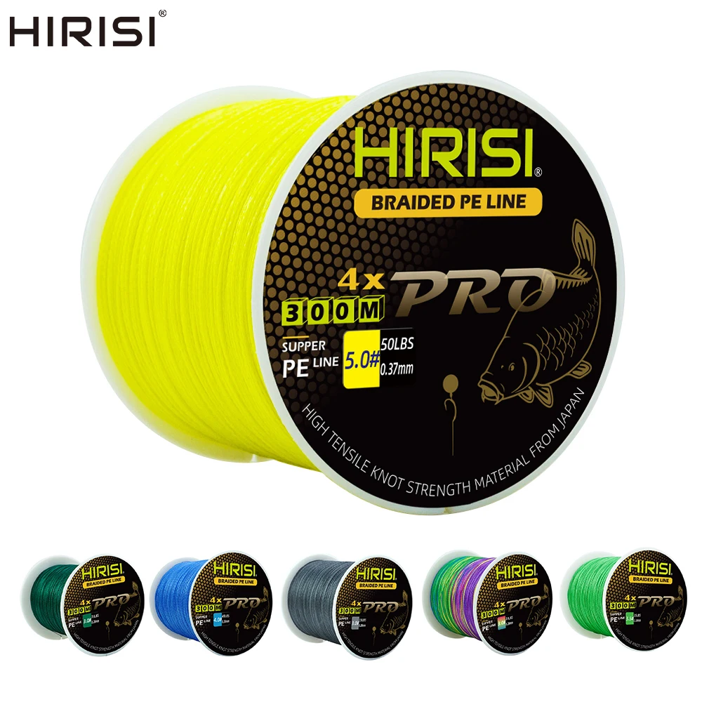 Hirisi-Carp-Fishing-Line-300M-Braided-PE-Line-15-50LB-4-Strands ...