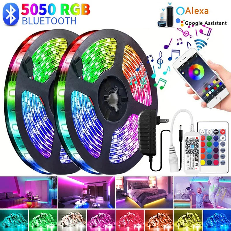 LED-Strip-Lights-5050-RGB-Led-Light-APP-Control-12V-Flexible-Ribbon ...