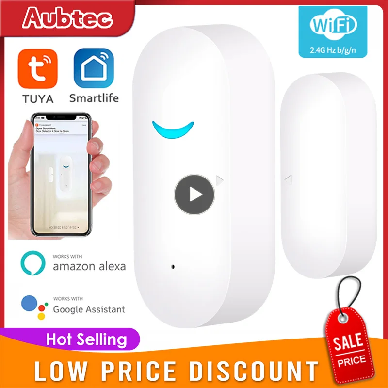 1-6PCS-Curtain-Open-Closed-Detectors-Wireless-Wifi-Door-Window-Alarm ...