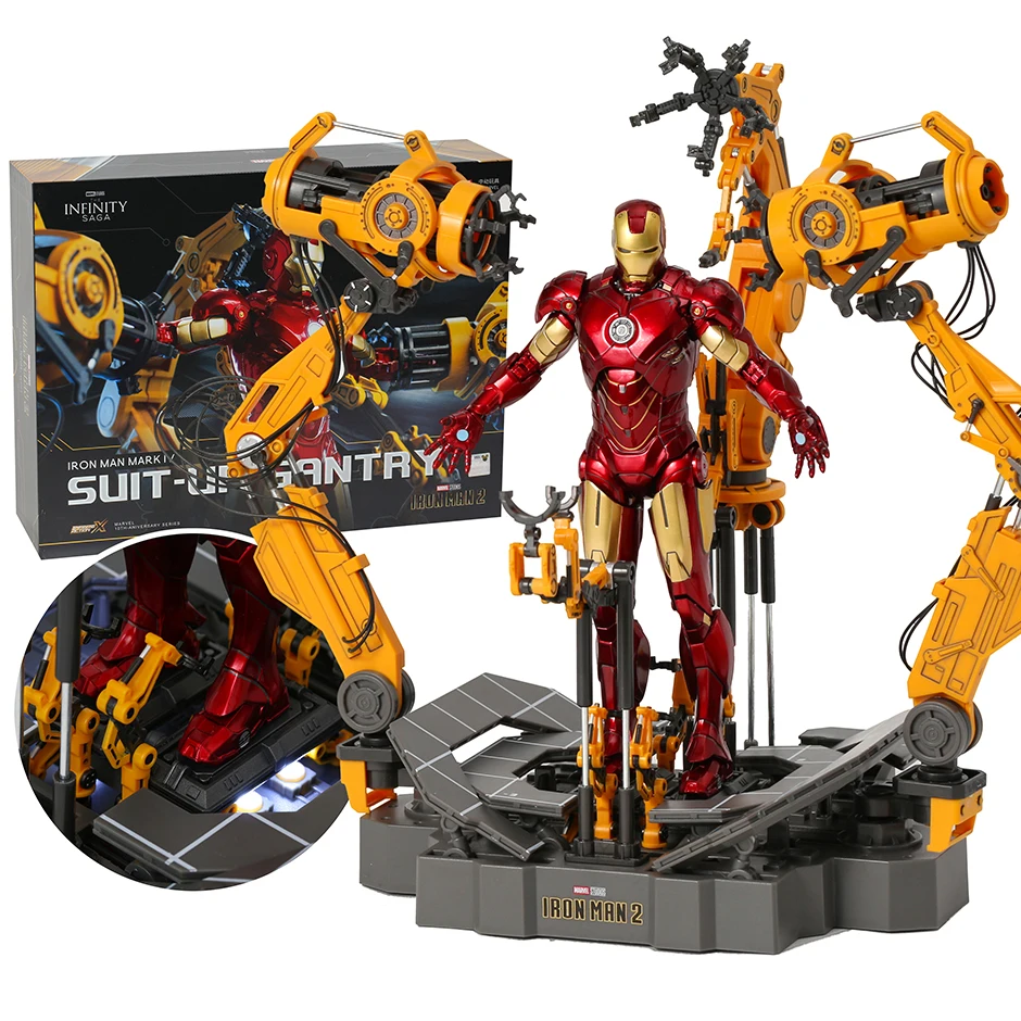 ZD Toys 1918 Iron Man MK4 with Suit up Gantry 1/10 Model Collectible ...