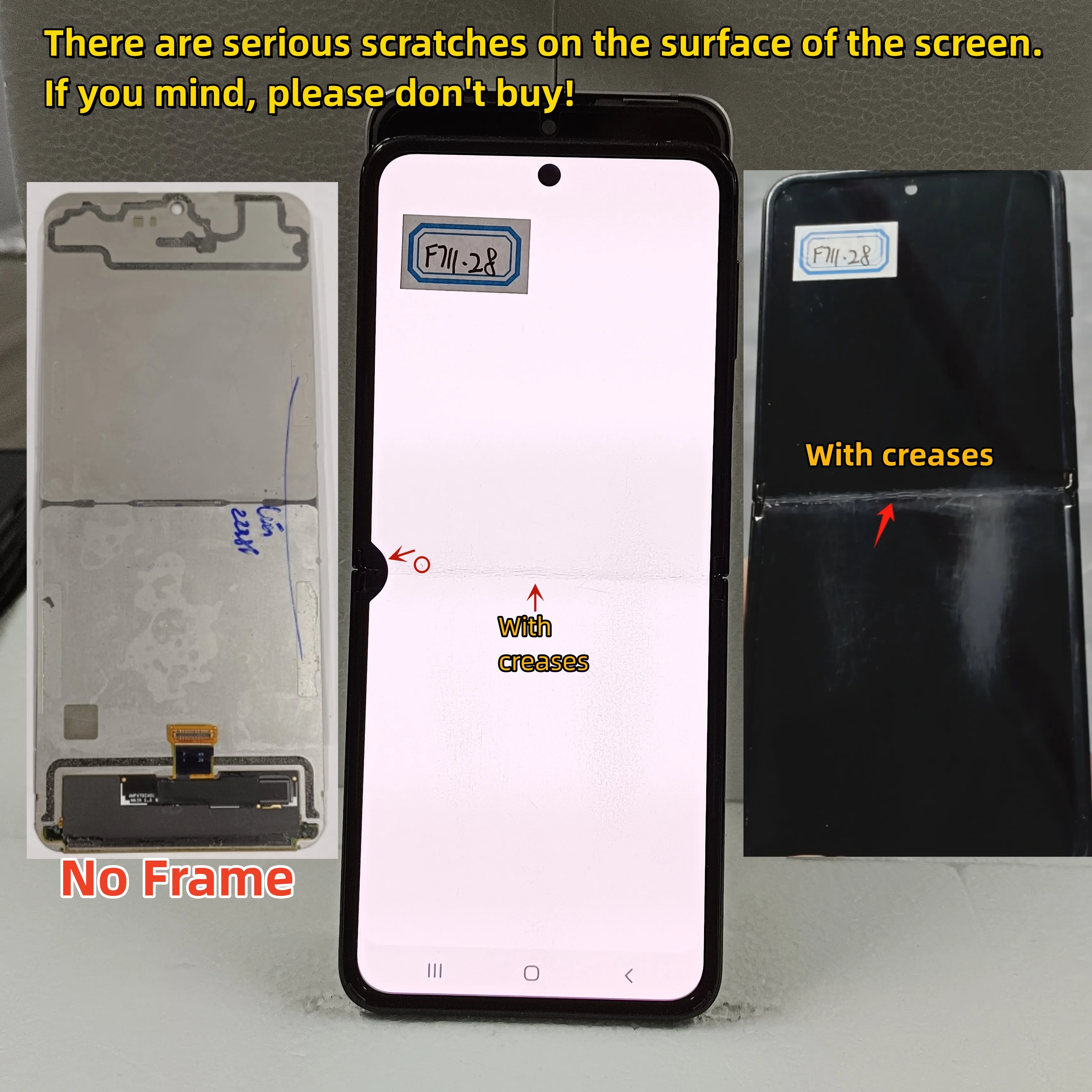 AMOLED-Defect-LCD-For-Samsung-Z-Flip-3-5G-LCD-F711-Display-Touch-Screen ...