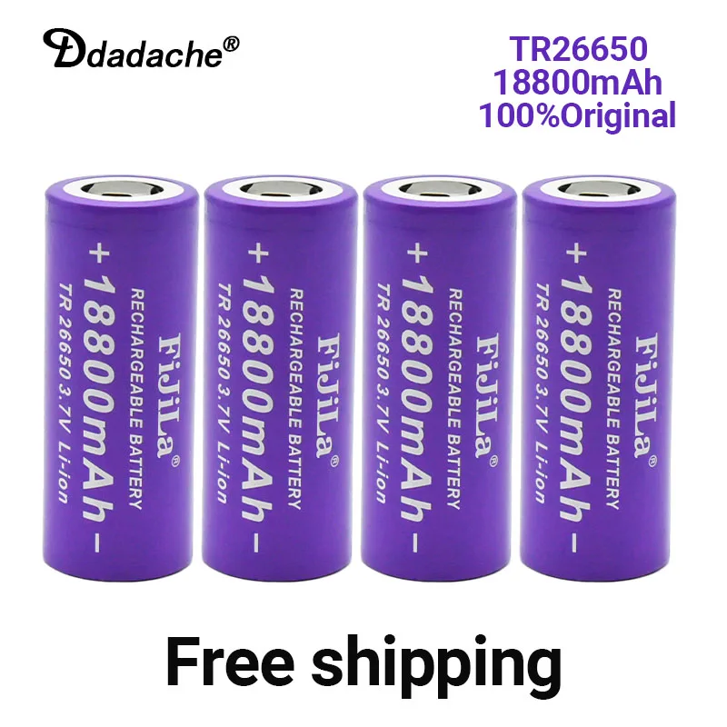 100-New-3-7V-26650-Battery-18800mAh-Li-ion-Rechargeable-Battery-for-LED ...