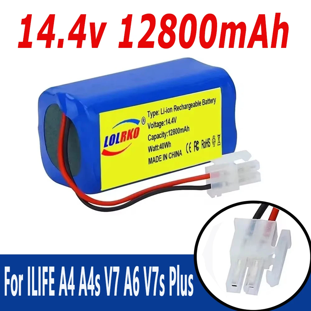 14.8V 12800mAh Good Quality Battery For ilife V50 V55 V8s V3s Pro V5s ...