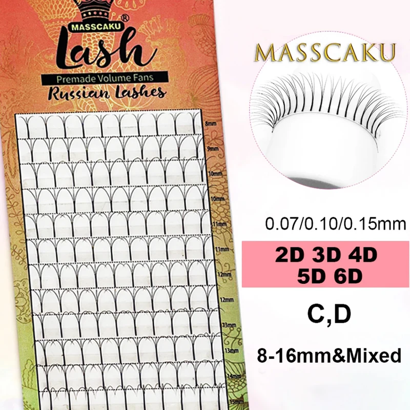 MASSCAKU Wholesale Premade Russian Volume Fans 2d/3d/4d/5d/6d Eyelashes ...