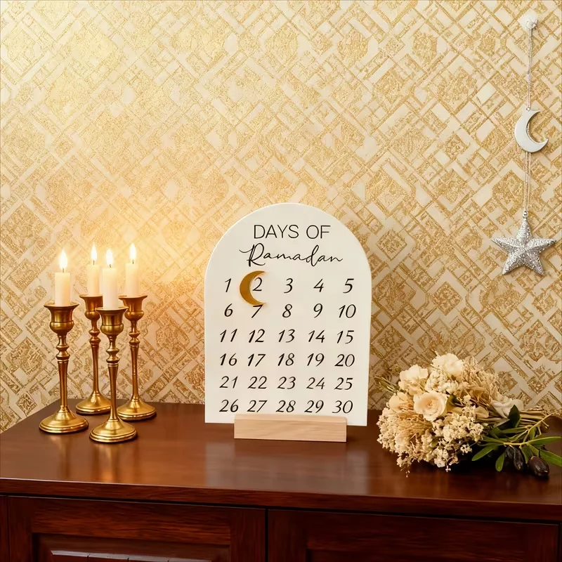 Acrylic Ramadan 30 Days Countdown Calendar with Arabic Date Islamic Eid ...