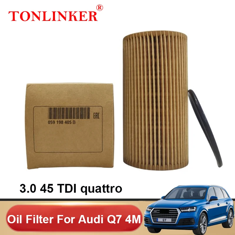 TONLINKER 오일 필터 059198405B Audi Q7 4M 2nd 3.0 45TDI quattro 2015 2016 ...