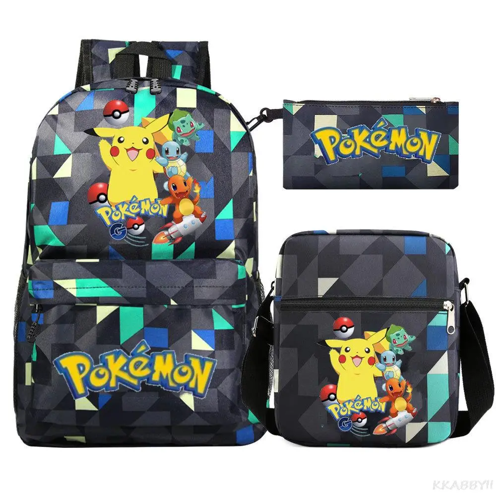 POKEMON-3Pcs-Set-Backpack-3D-Prints-Knapsack-for-Teenagers-Girls-Boys ...
