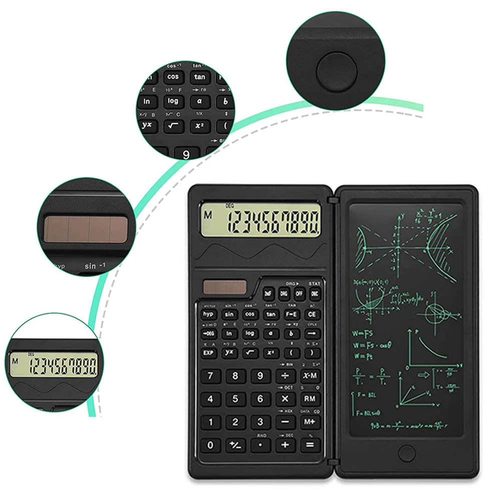 10-Digit-Calculator-with-6-Inch-Erasable-LCD-Writing-Tablet-Solar ...
