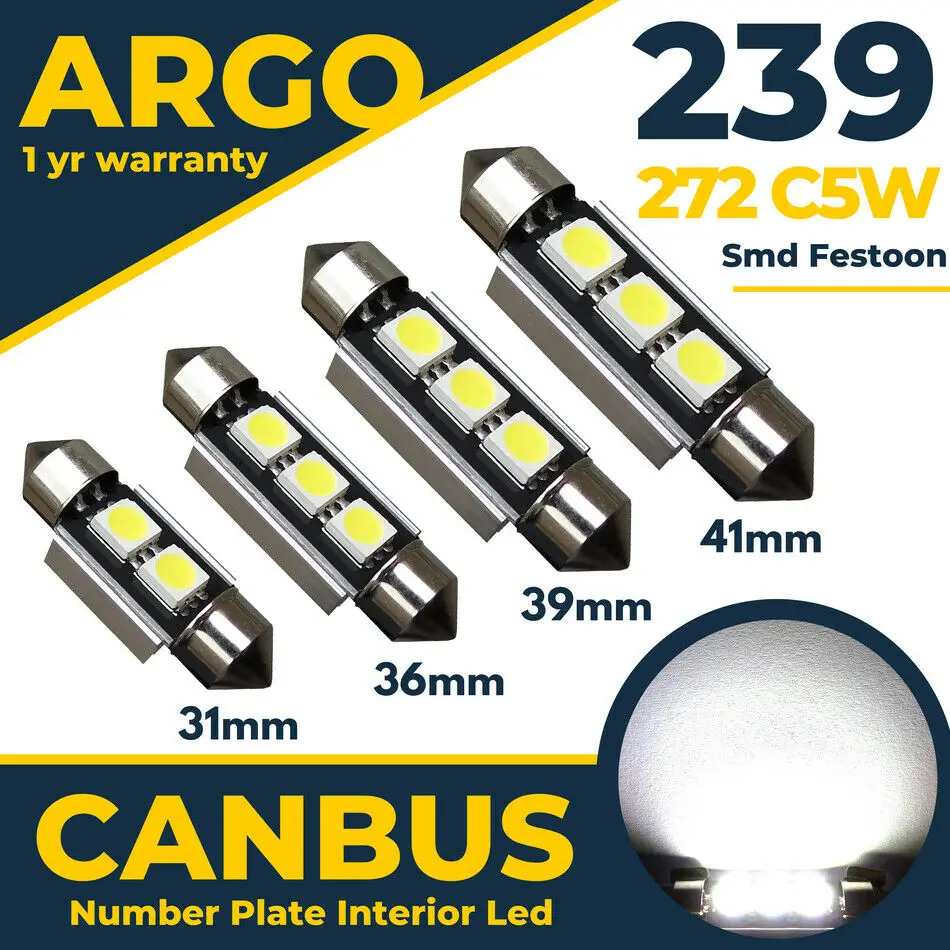 2x-239-272-Led-Car-C5W-White-Number-Plate-Festoon-Smd-Light-Bulbs-31-36 ...