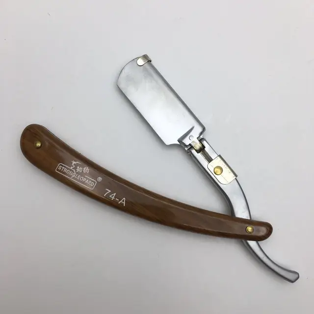 1P Stainless Steel Folding Shave Knife Handle Beard Straight Razor Hair ...