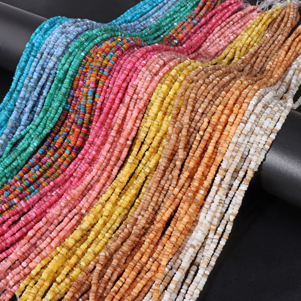 3-4mm-Natural-Freshwater-Shell-Beads-Dyed-Muticolor-Flat-Irregular ...