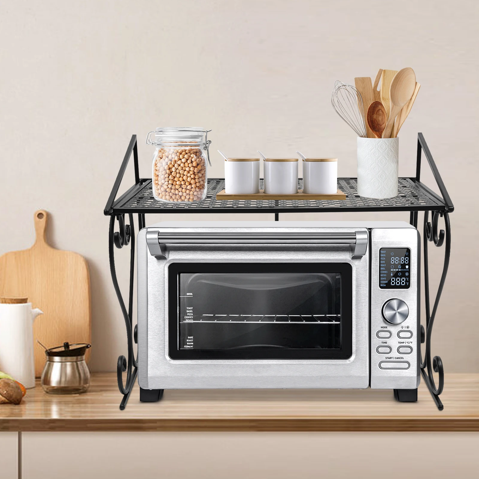 Metal-Microwave-Shelf-Kitchen-Shelf-Stable-Microwave-Holder-55-37-45cm ...