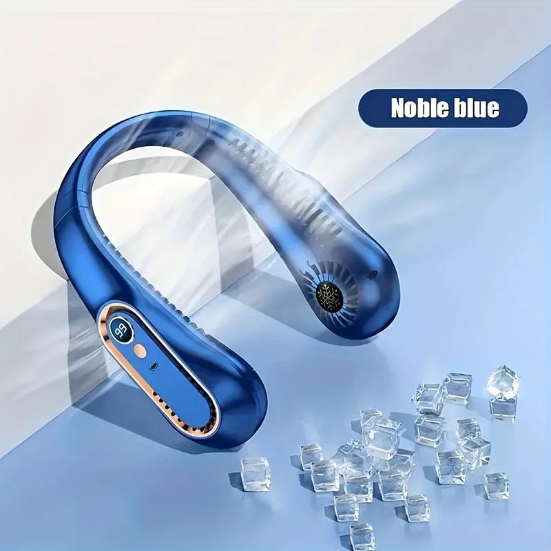 1pc-Vaneless-neck-fan-5-speed-3-speed-USB-rechargeable-lightweight-with ...