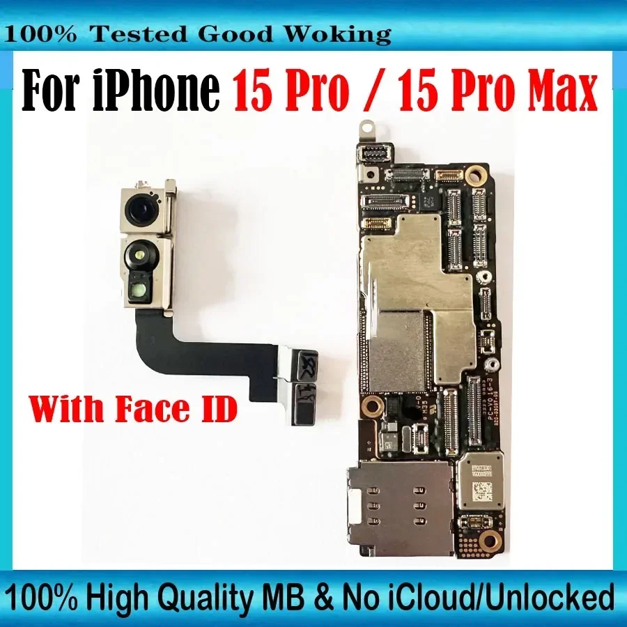 For iPhone 15 / 15 Pro / 15 Pro Max Motherboard With Face ID Main Logic ...