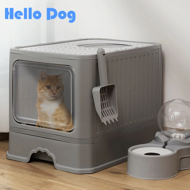 Caja-de-arena-para-gatos-con-caj-n-extra-ble-de-doble-puerta-arenero ...