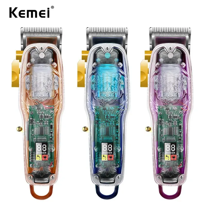 Kemei-Hair-Clippers-Professional-Electric-Hair-Trimmer-Kit-Cordless ...