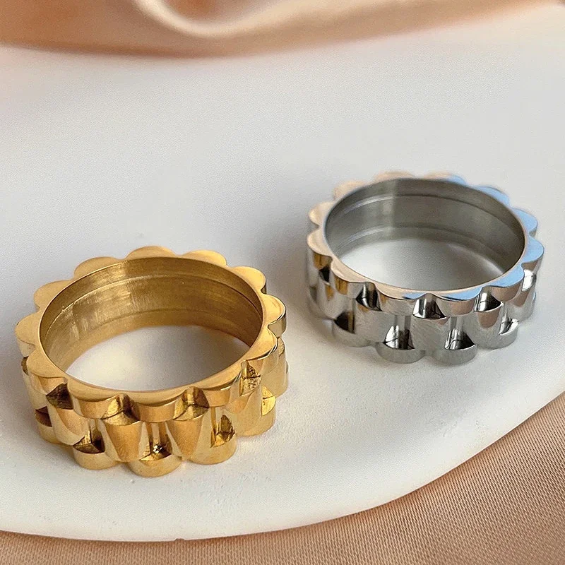 2023-Punk-Metal-Stainless-Steel-Ring-Gold-Color-Waterproof-Ring-For ...