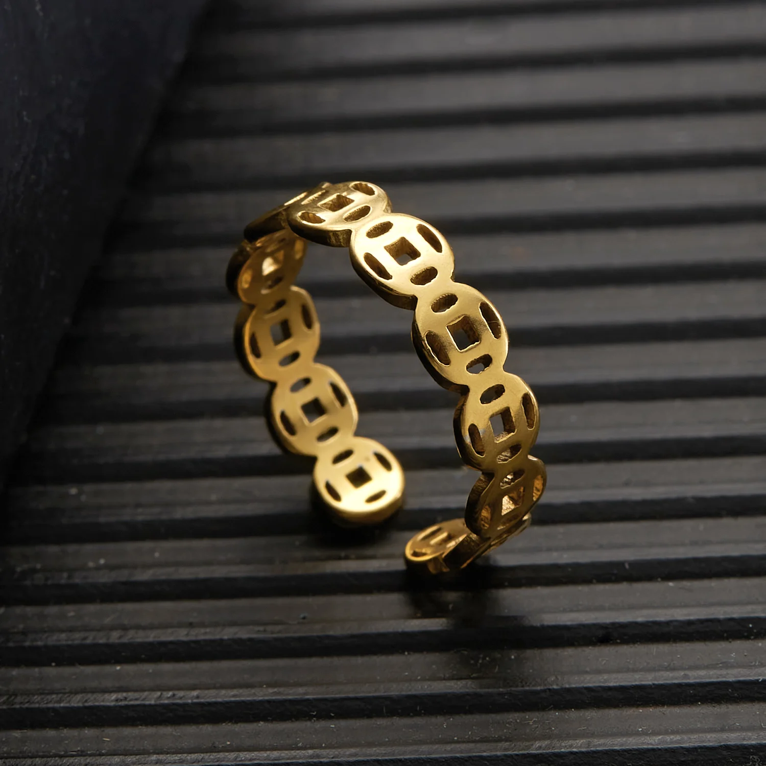 Chinese Style Copper Coin Ring For Men Women Vintage Feng Shui Amulet ...