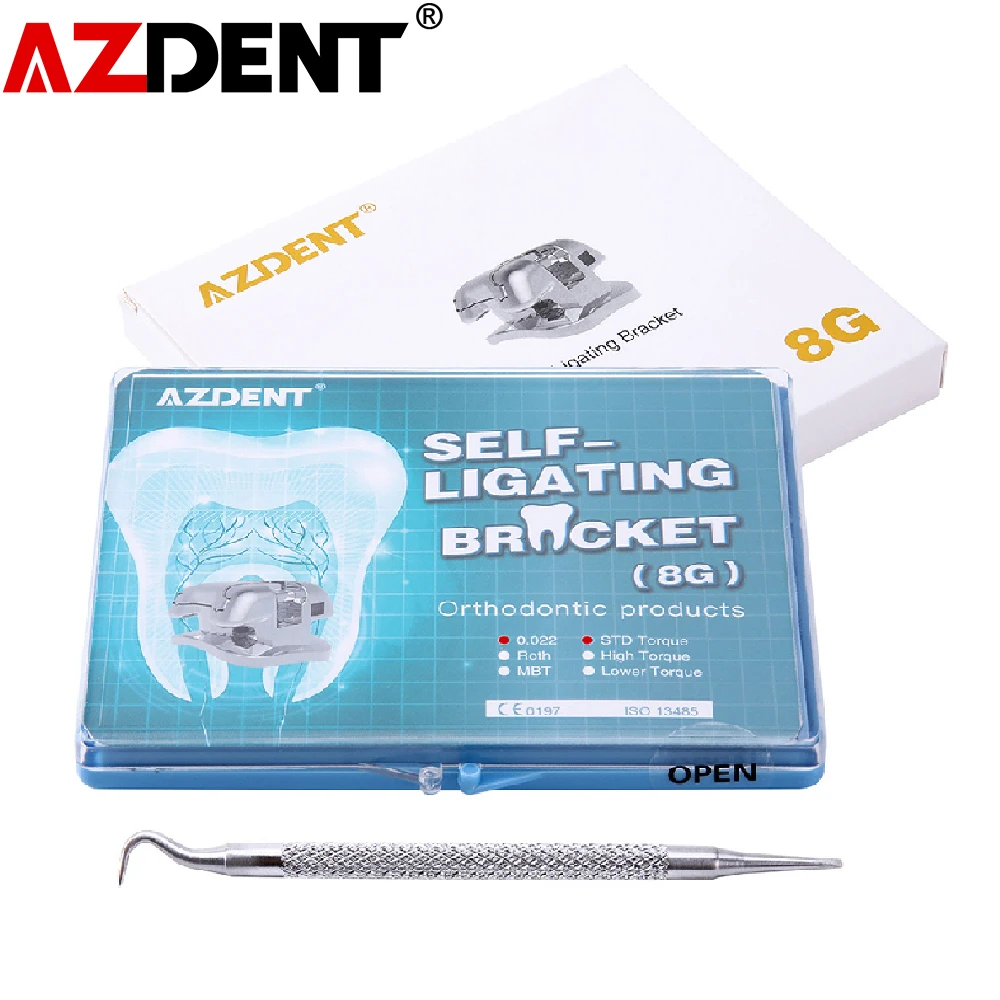 AZDENT Metal Dental Orthodontics Self-Ligating Brackets Movable Hook ...