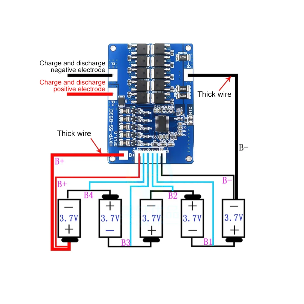 5s 30a Li-ion Lithium Battery Bms 18650 Charger Protection Pcb Board ...