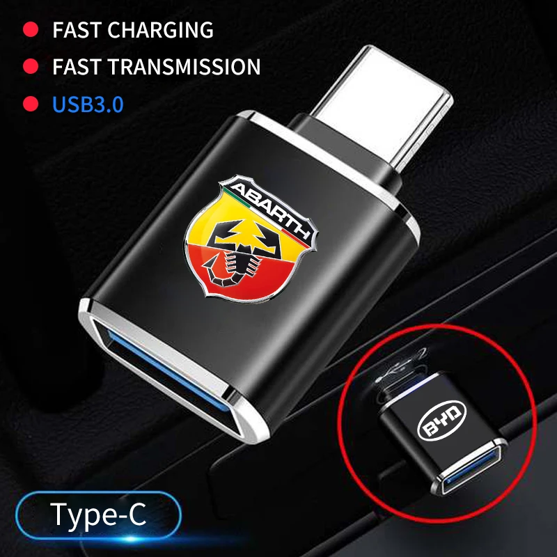Car Emblem Type C To USB Adapter OTG Connector Converter For Nissan X ...