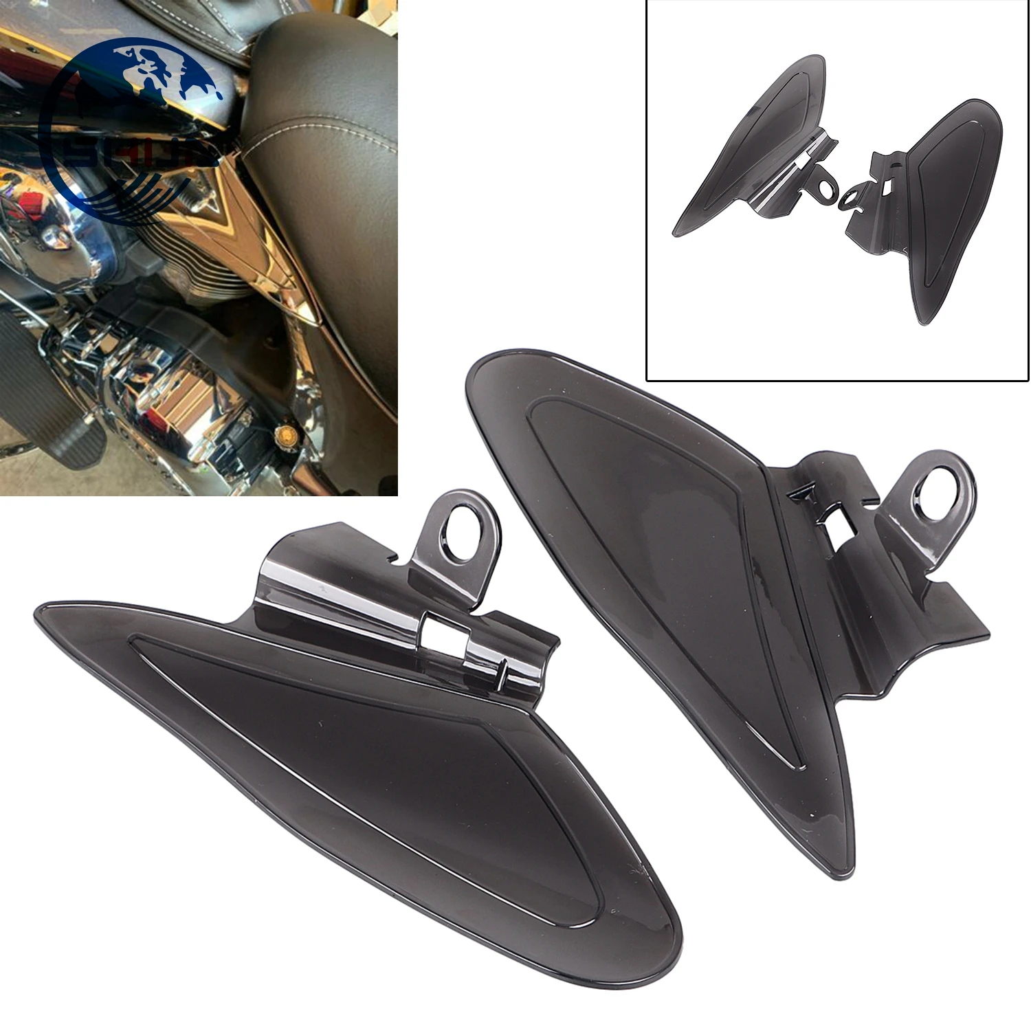 Motorcycle Reflective Saddle Shields Heat Air Deflector Smoke Fit For ...