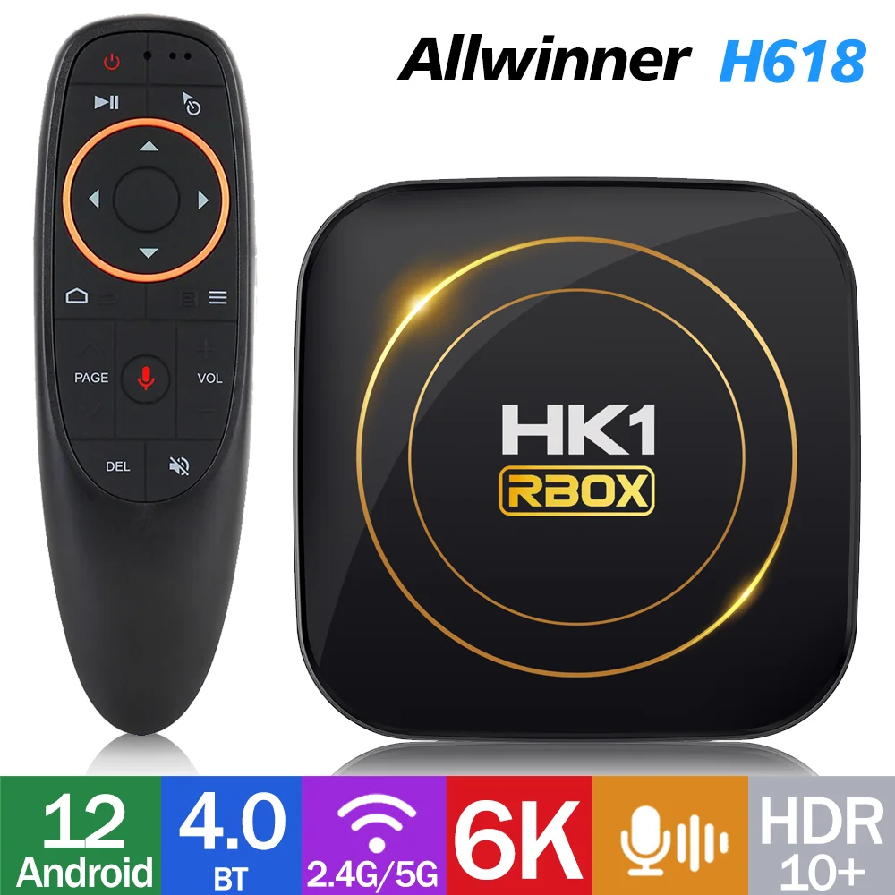 Android 12 TV Box HK1 RBOX H8S Allwinner H618 2.4G 5G Dual Wifi TVBOX Media Player 4GB 64G 32GB ...