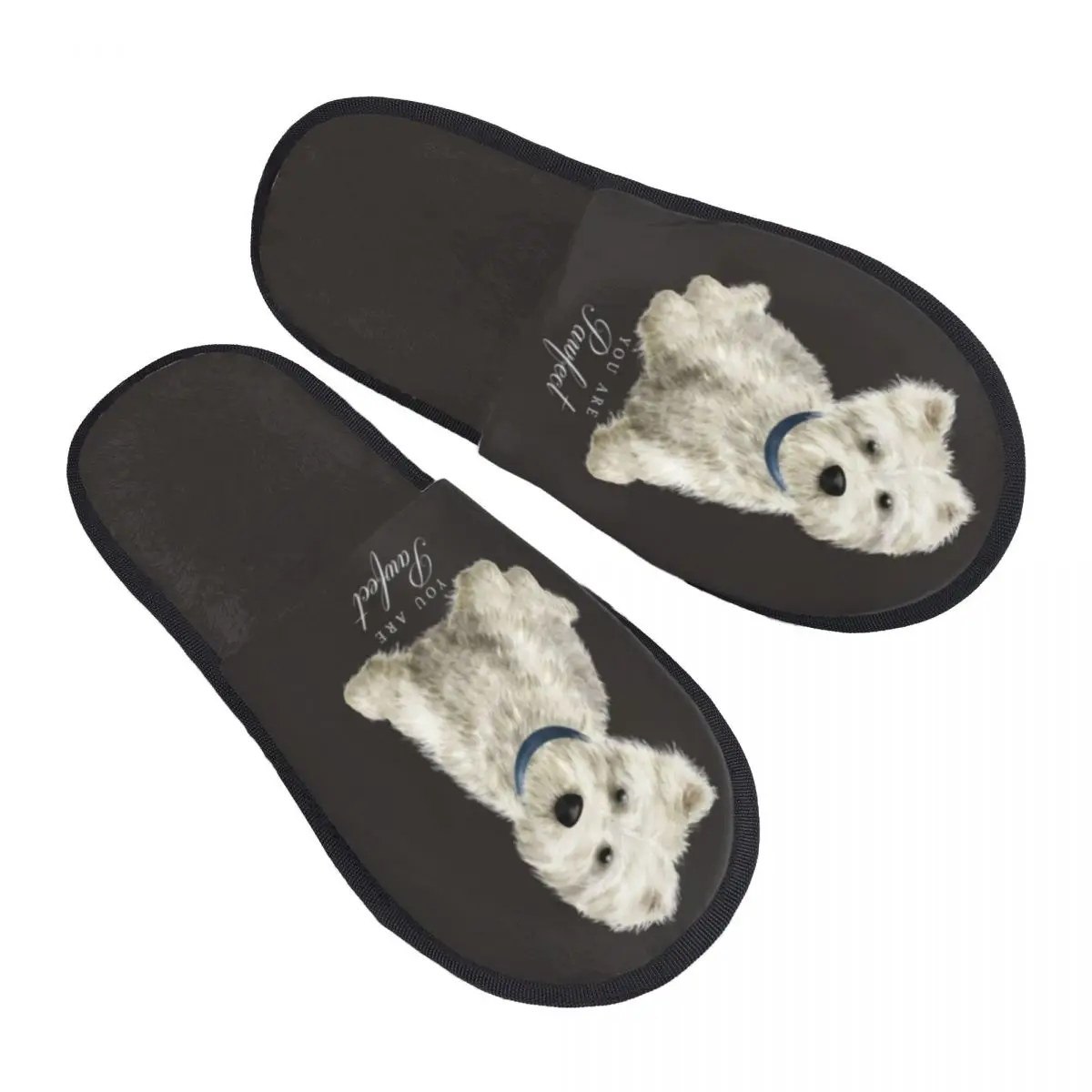 Westie-West-Highland-Terrier-Dog-Guest-Slippers-for-Hotel-Women-Custom ...