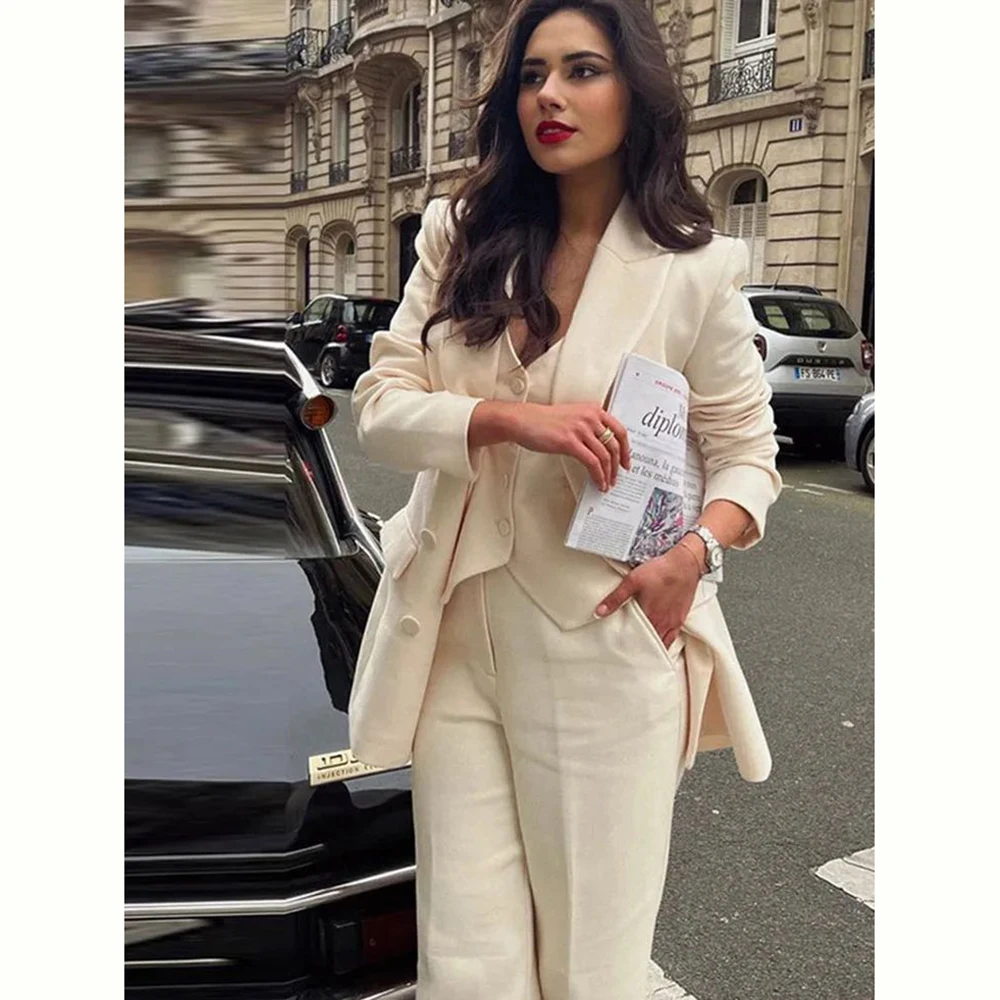 Luxury-Beige-Suit-for-Women-Single-Breasted-3-Piece-Jacket-Vest-Pants ...